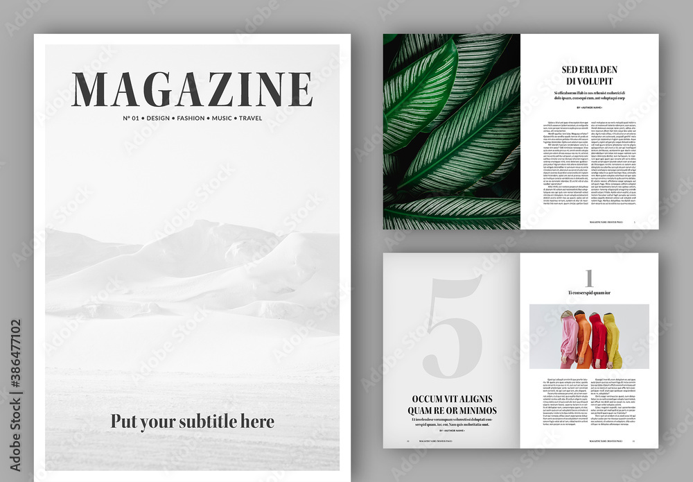 Magazine Layout Stock Template | Adobe Stock
