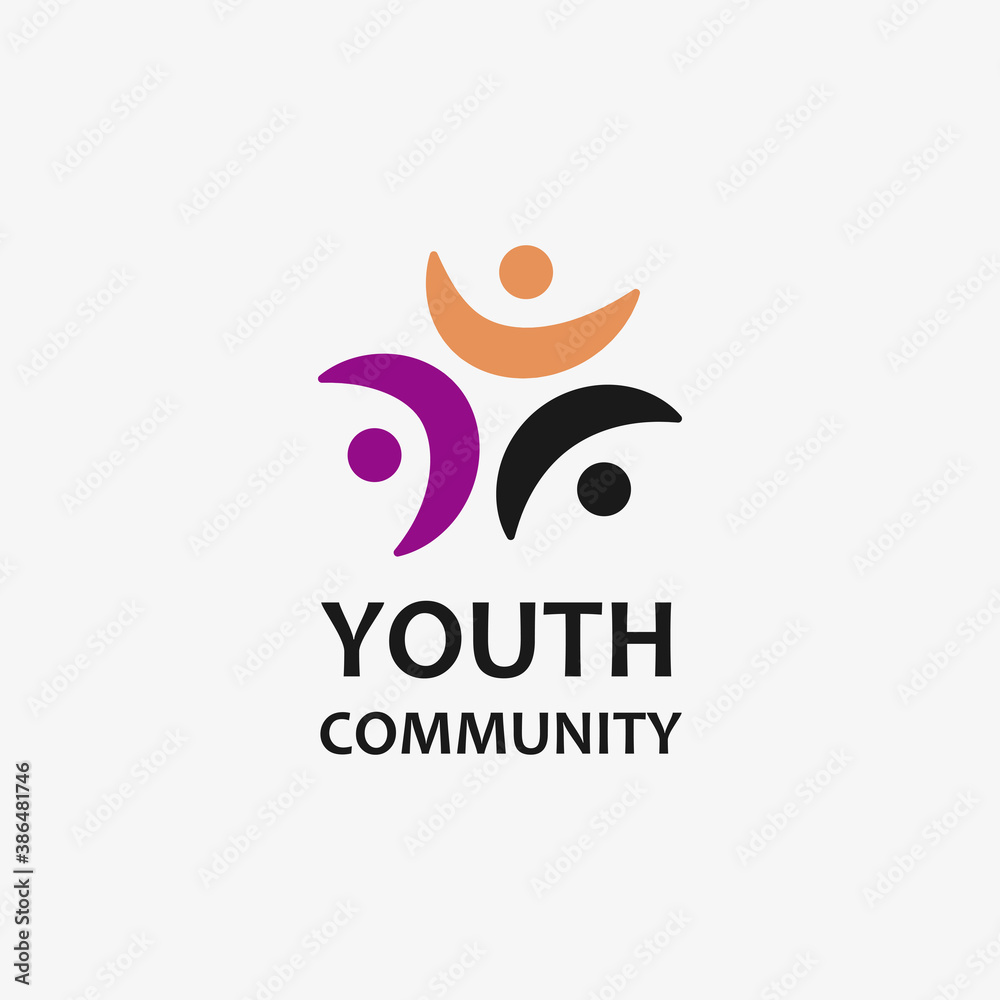 Youth community logo. Vector illustration. Stock Vector | Adobe Stock