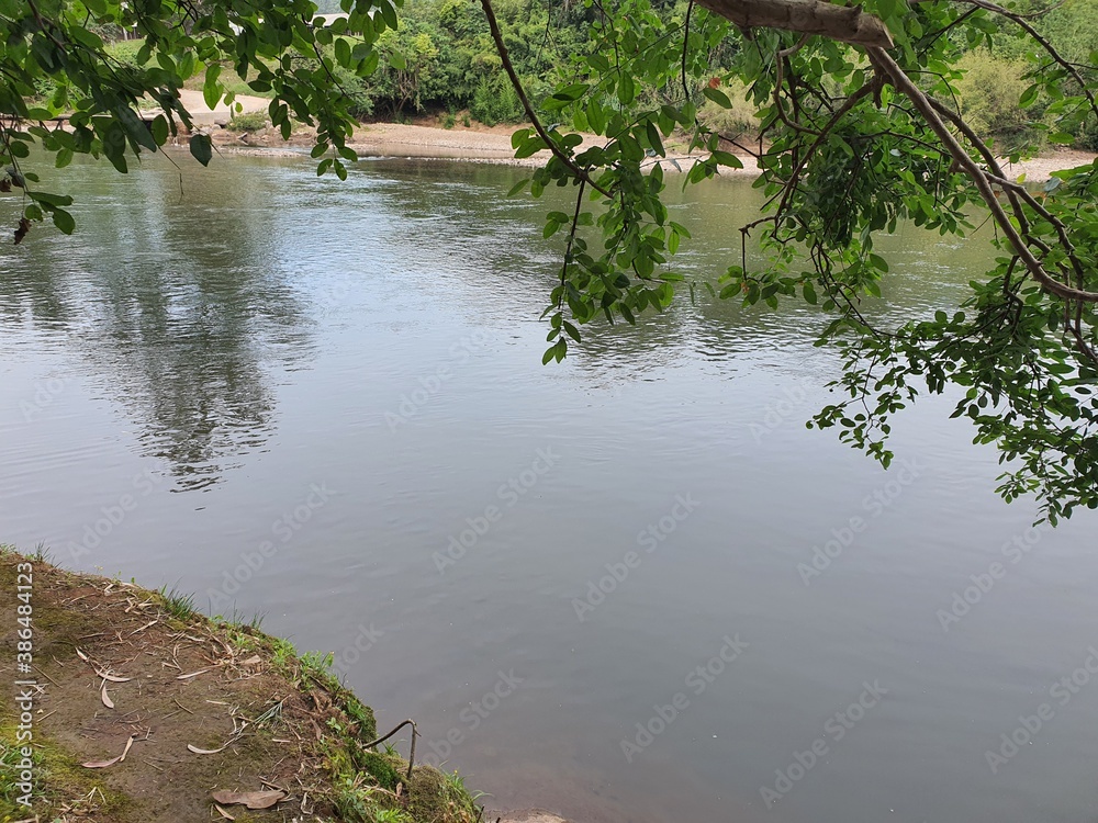rio, lago, natureza, paraíso, vida, verde, água, pescaria, férias ...