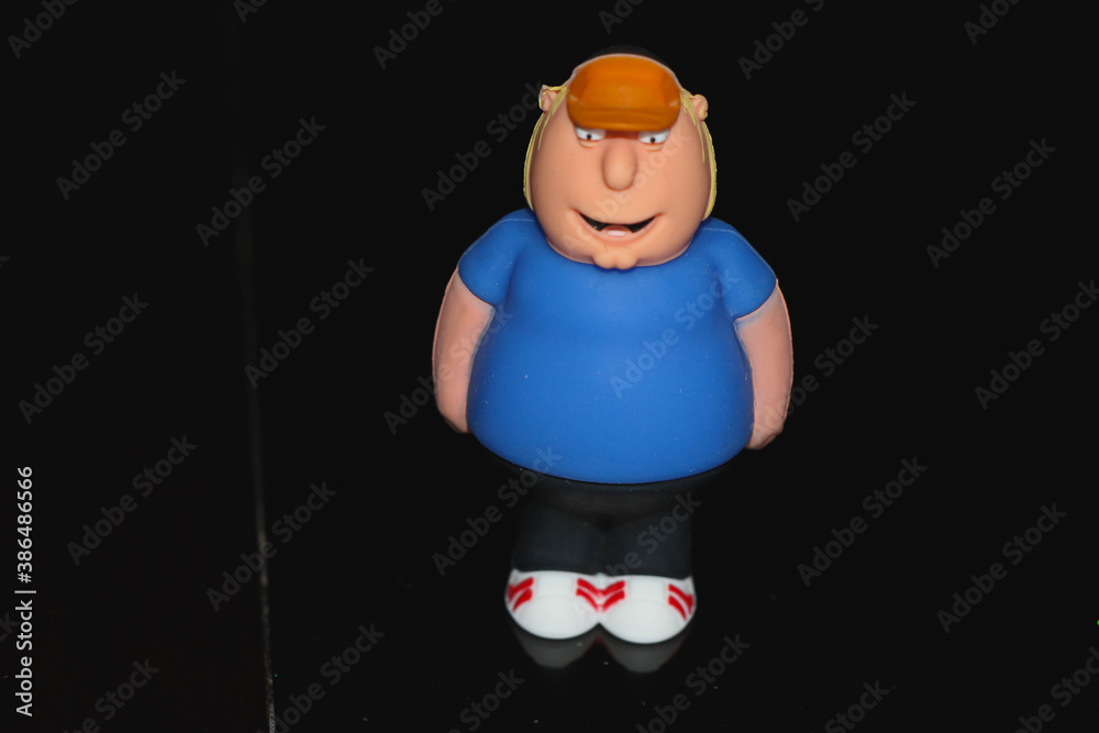 Fat cartoon character black background Stock Photo | Adobe Stock