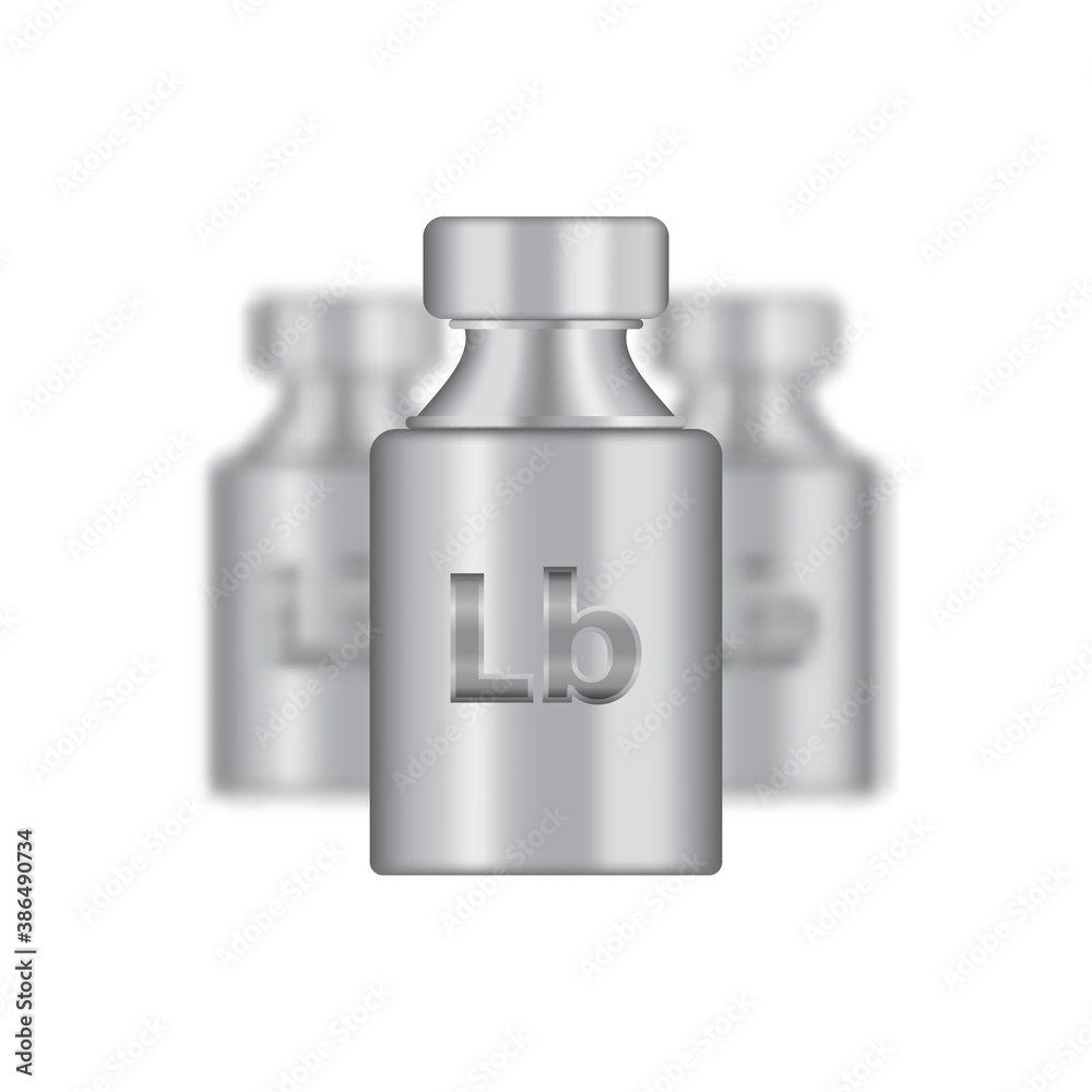 Lb weight mass golden metal realistic vector. Old press collection in ...