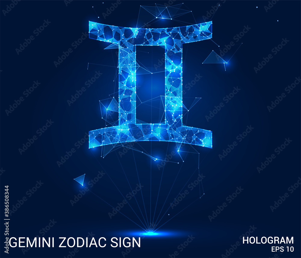 Hologram Gemini zodiac sign. Gemini is a zodiac sign made up of ...