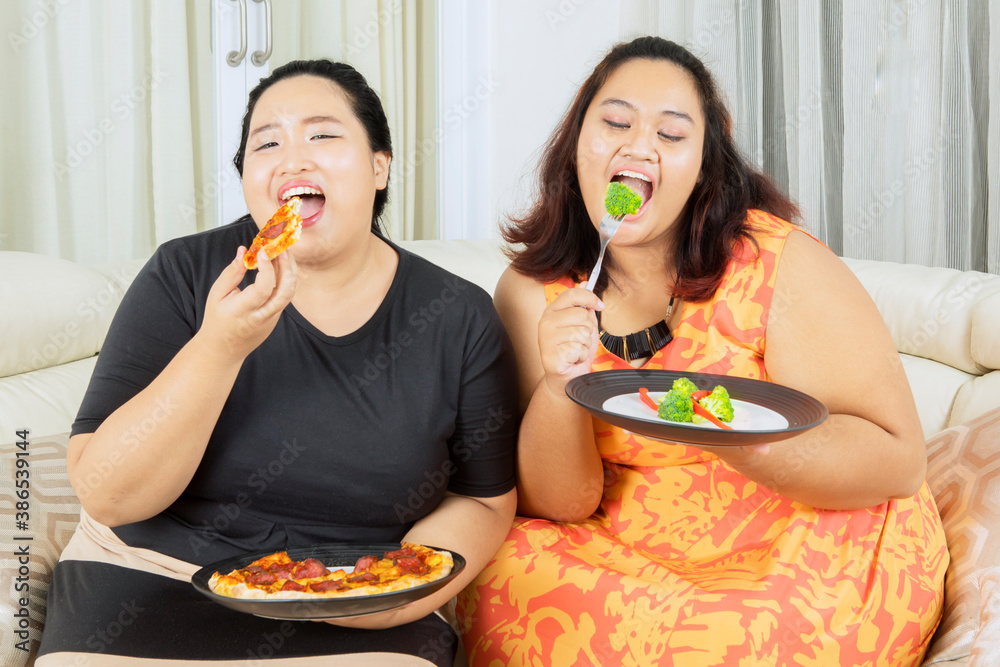 Fat Lady Eating Pizza