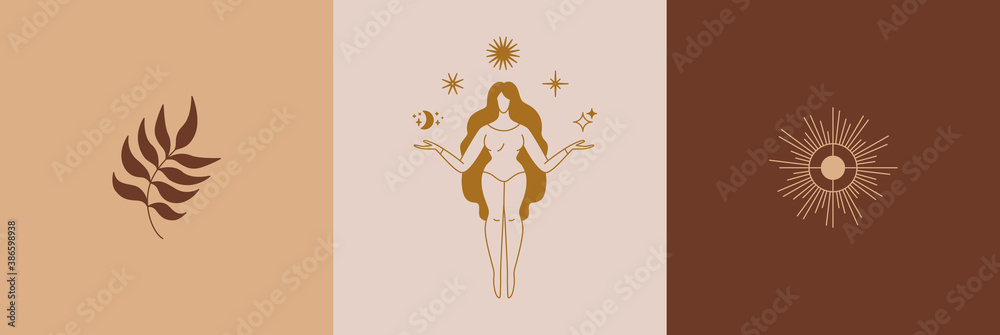Beautiful female figure. Vector logo design template and illustration ...