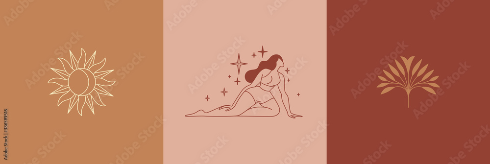 Beautiful female figure. Vector logo design template and illustration ...