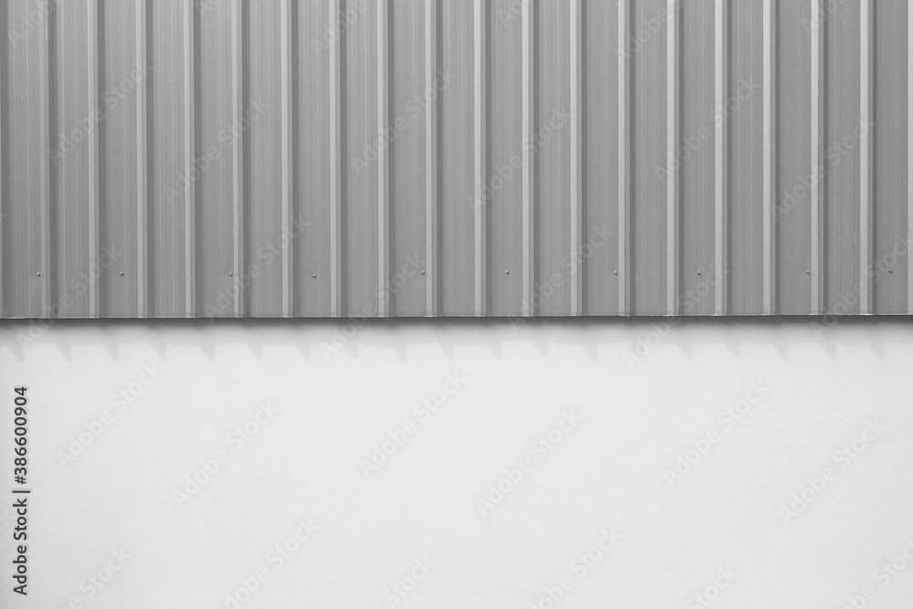 Corrugated metal panel cladding of a warehouse building Stock Photo ...