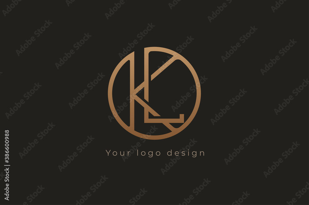 Abstract initial letter K and L logo, usable for branding and business ...