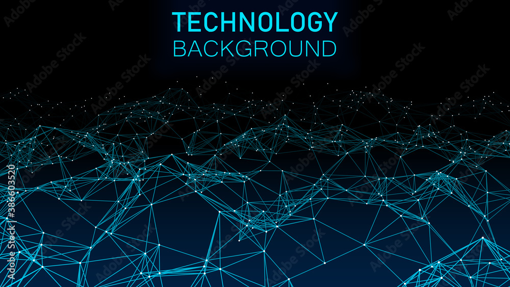 Technology background. Abstract gradient dynamic wave of lines and ...
