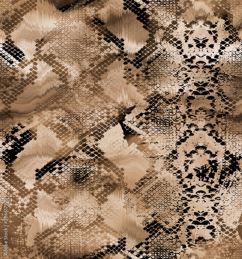 Tie-Dye Snake Pattern Detailed Texture Compatible Trendy Fashion Colors ...