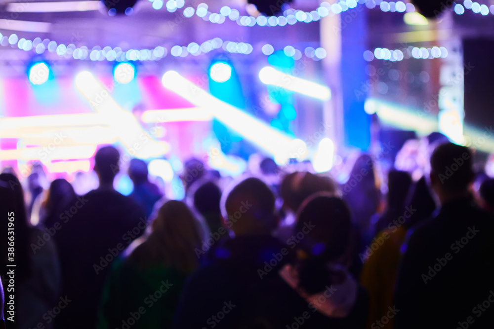 Music Concert background blur. Blurred People dancing with original ...