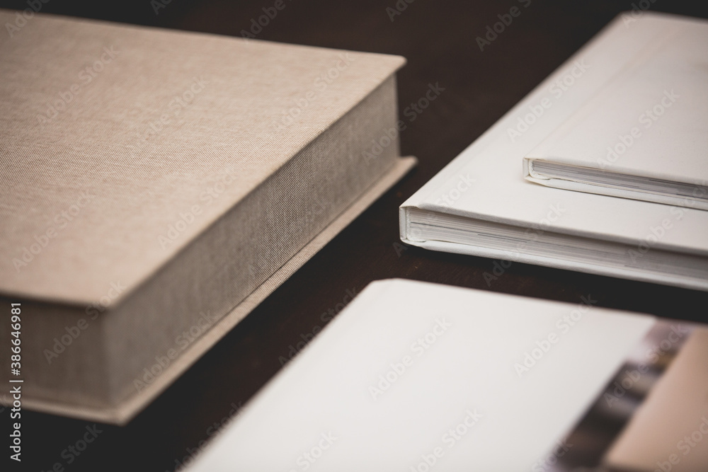 Beautiful white linen high end photo coffe table books with thick pages ...