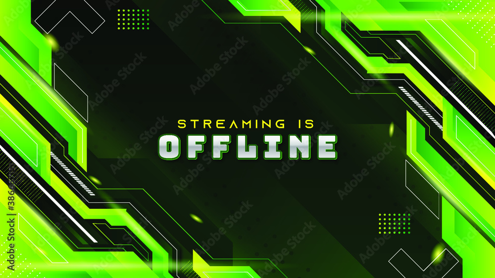 Abstract Green Futuristic Gaming Background for offline twitch stream ...