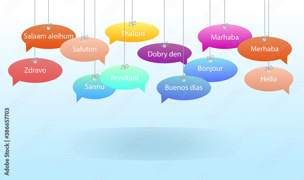 November 21 is the world greeting day. Image of greetings in different ...