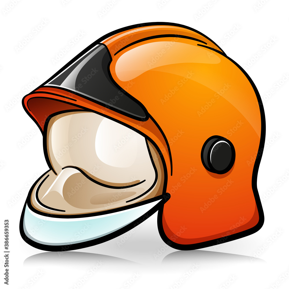 Vector firefighter helmet cartoon illustration Stock Vector | Adobe Stock