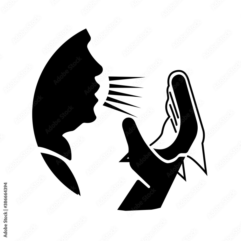 Use A Tissue Cover Your Mouth And Nose Black Icon,Vector Illustration ...