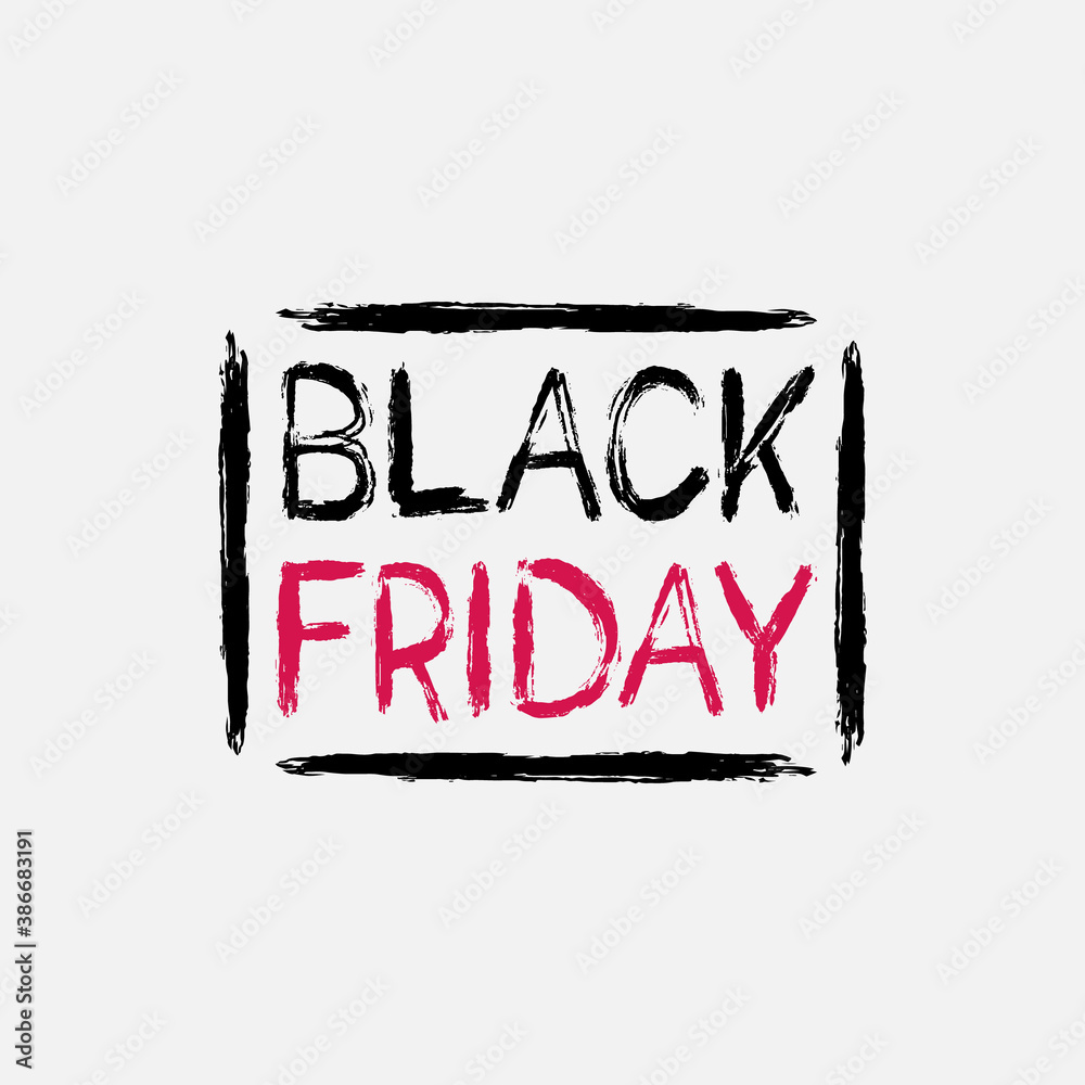 Black Friday logo concept vector illustration.Text on a white ...