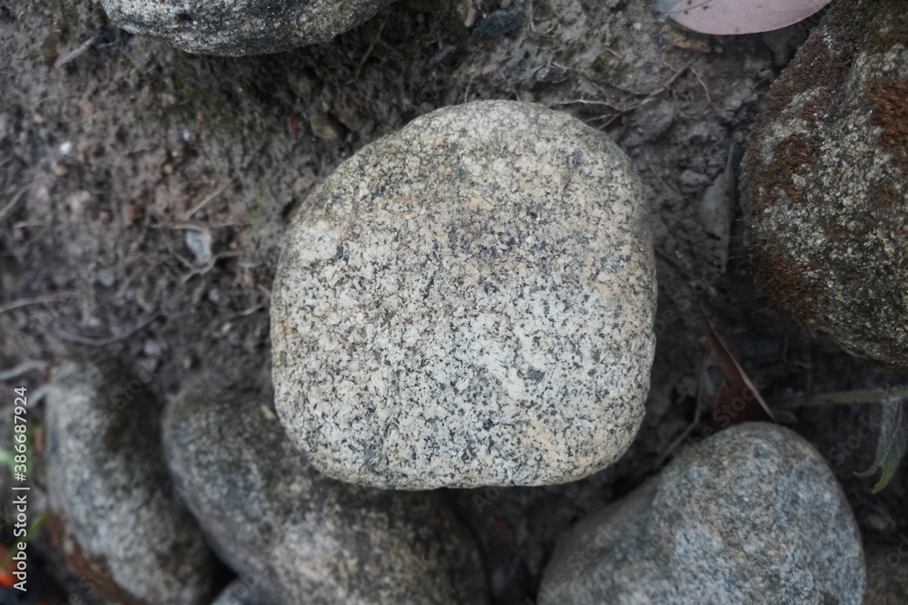 plutonic granite rock on nature background. Granite, coarse- or medium ...