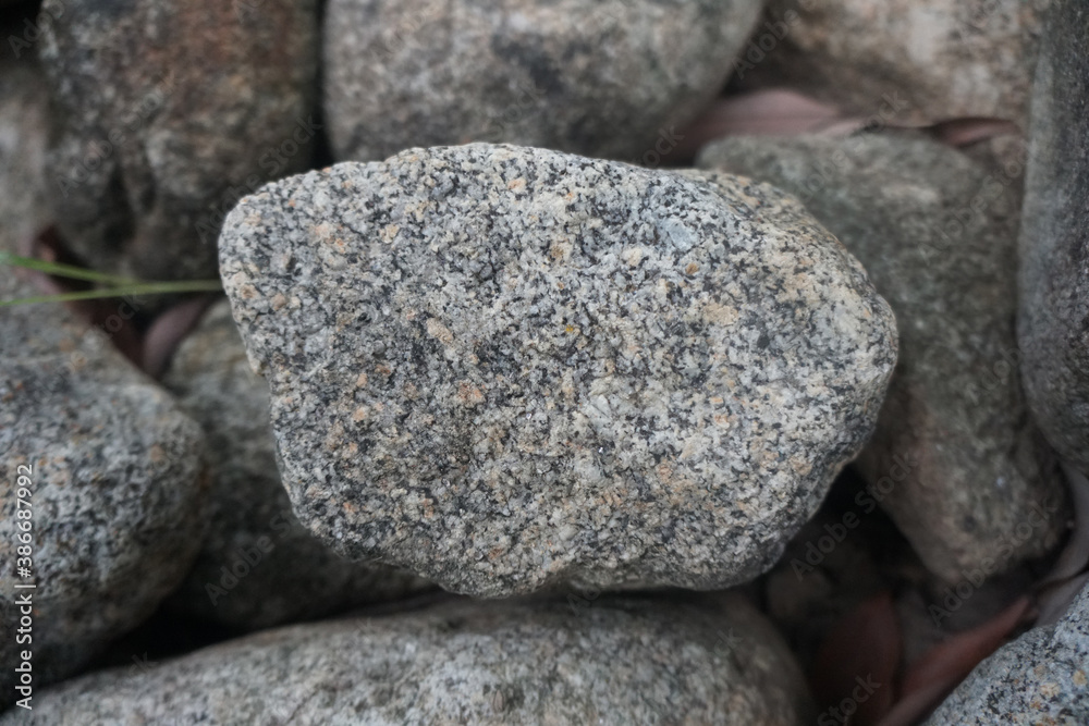 plutonic granite rock on nature background. Granite, coarse- or medium ...