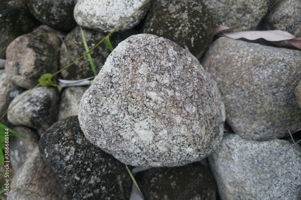 plutonic granite rock on nature background. Granite, coarse- or medium ...