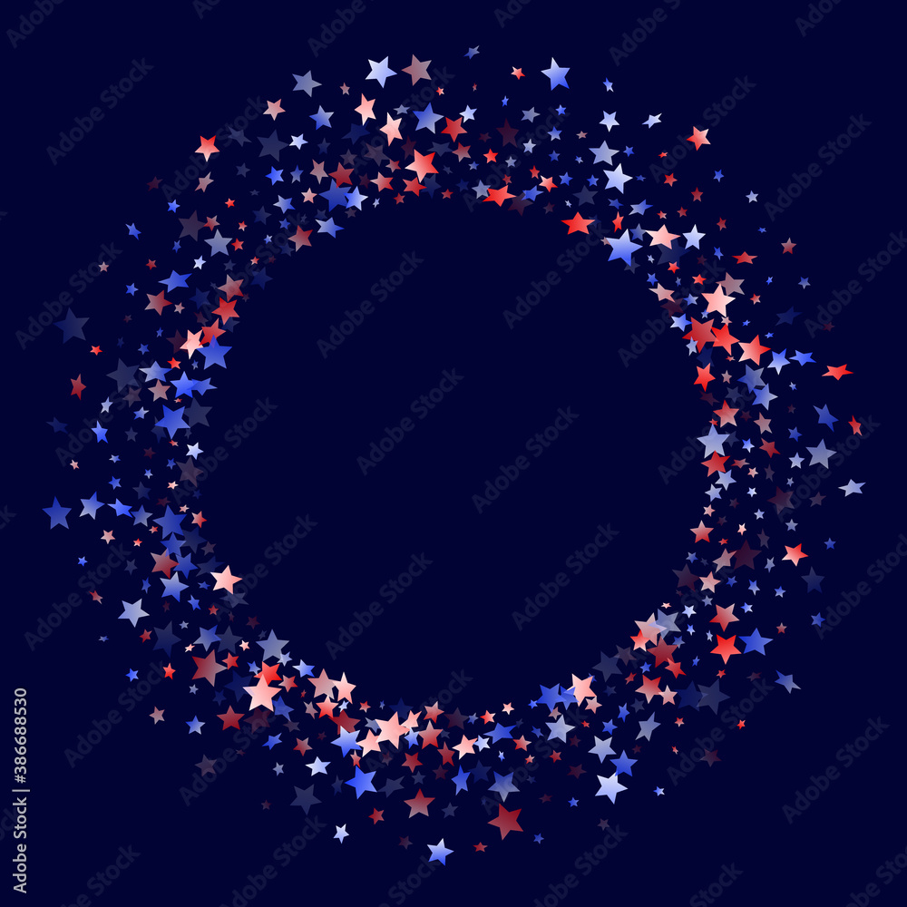 Flying red blue white star sparkles vector american patriotic ...