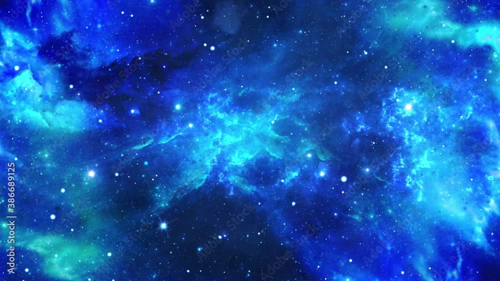 Abstract Space Nebula blue background 4k Loop video moving stars space ...