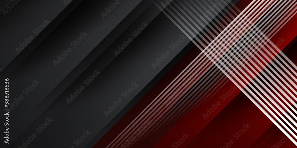 Abstract red black background with 3D overlap layers. Vector ...