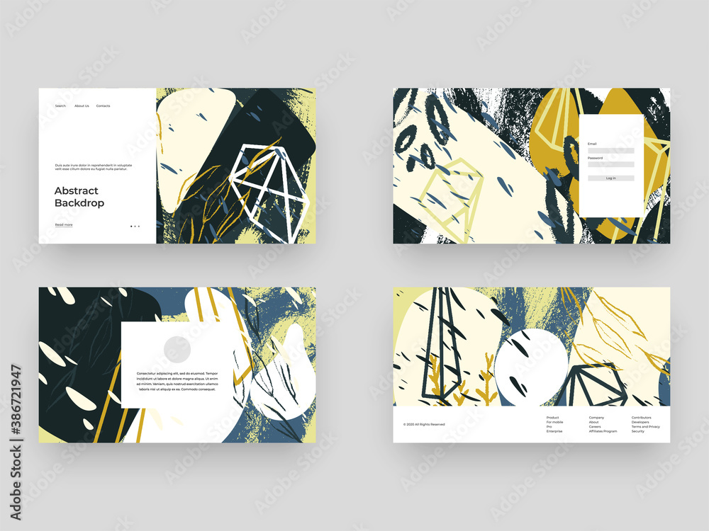 Set of backgrounds for web site. Pages design with abstract ...