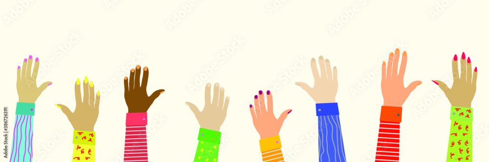 hands up for the celebration, or the concept of a community of friends ...