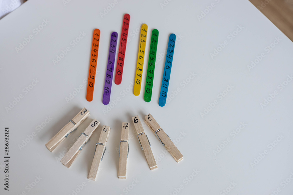 Using craft sticks for learning maths, numbers in early childhood. Home ...