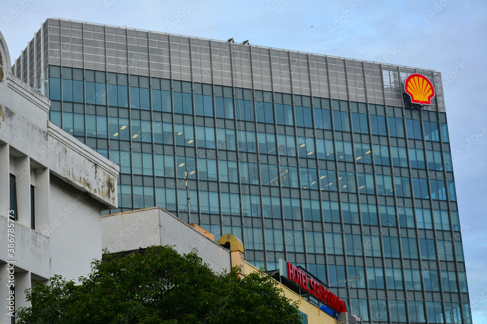 Plaza Shell Sabah Shell Petroleum Co. Ltd Facade in Kota Kinabalu ...
