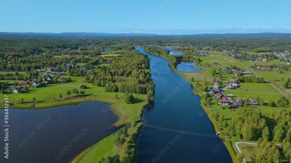 Beautiful Town And Natural Landscape Of Malung In Dalarna, Sweden ...