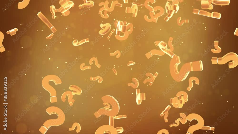 Question Marks Falling Silver and Gold 4K 3D Loop Animation New Motion ...