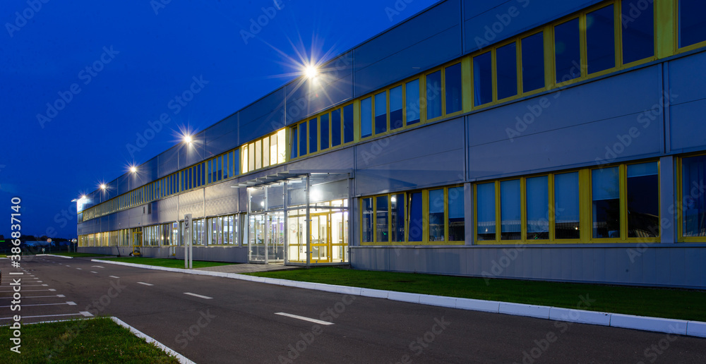 factory in the night Stock Photo | Adobe Stock