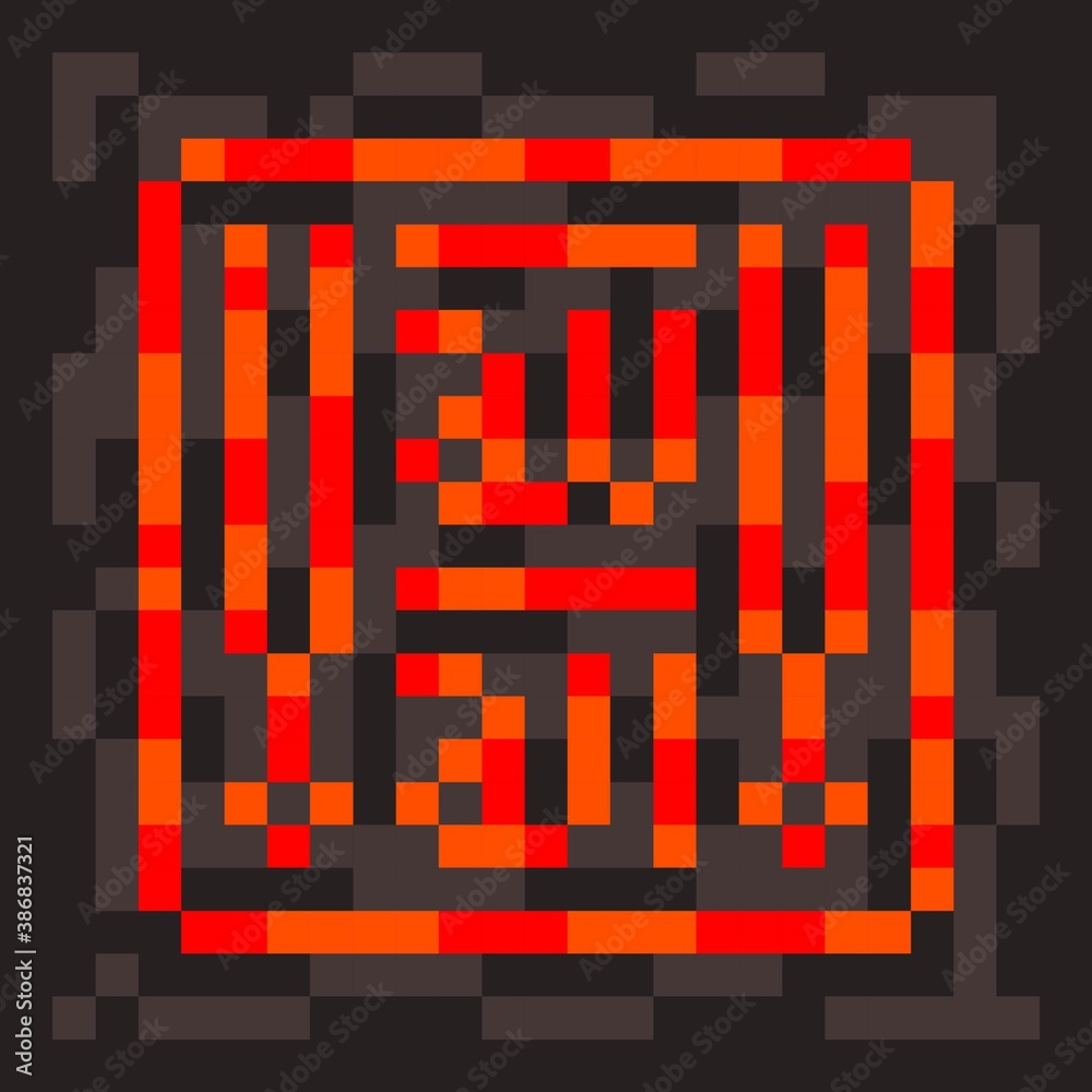 Wall decoration. Pixel style of Calligraphy kufi Lailaha illallah and ...