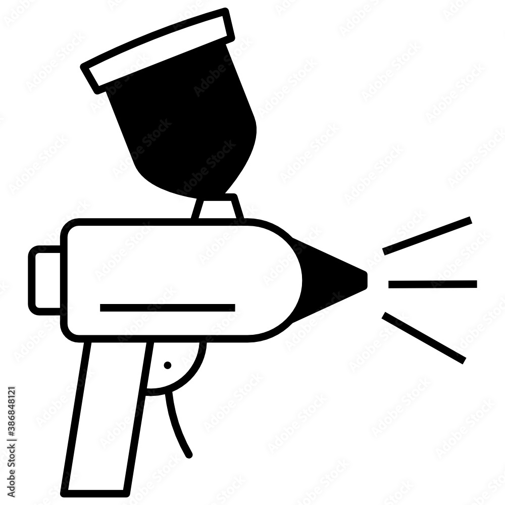 Car Paint Spray Gun Concept Vector Glyph Icon Design, Motor Vehicle ...
