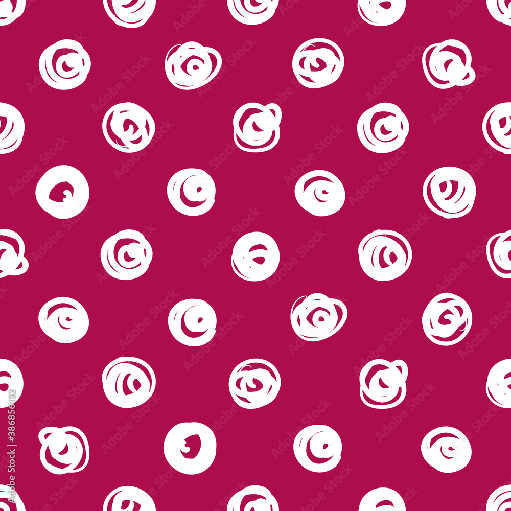 Seamless Polka dot background. Sketchy hand-drawn points vector ...