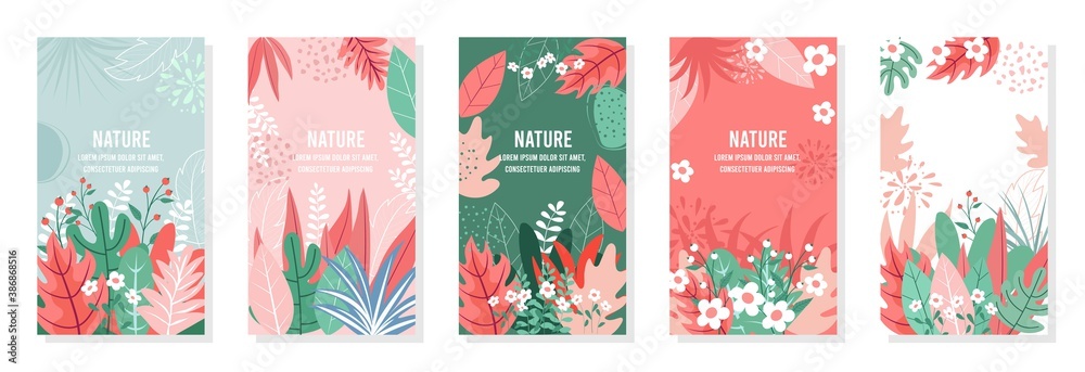 Vector set nature design template or natural cover, Nature background ...