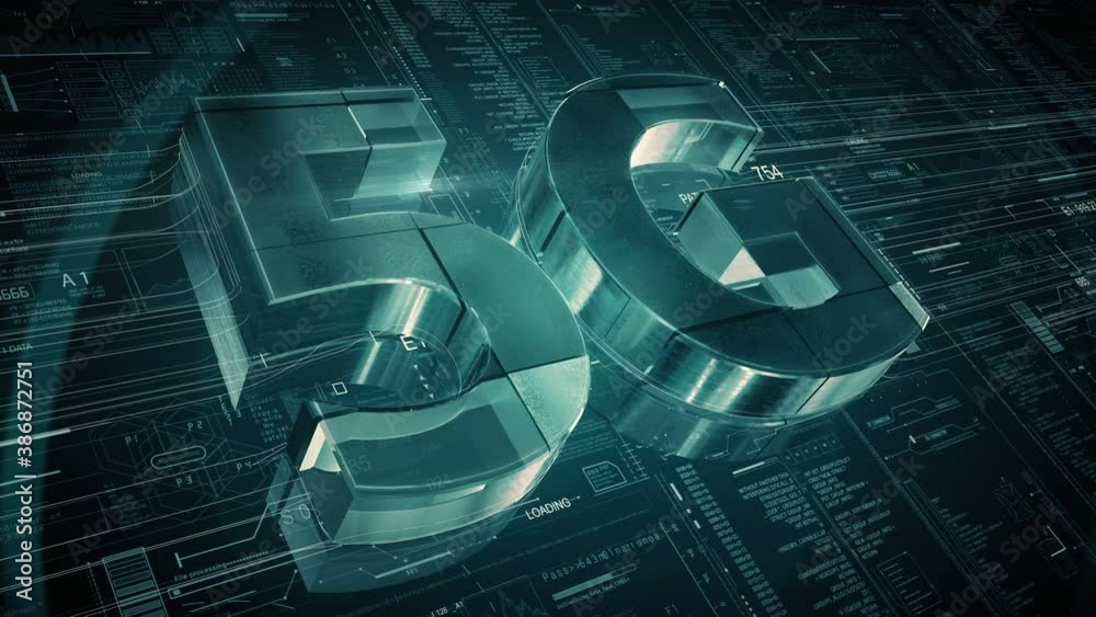 5G network HUD technological intro.5G technology,mobile network 3D ...