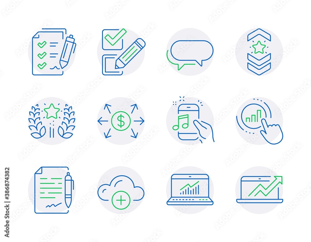 Education icons set. Included icon as Ranking, Dollar exchange ...