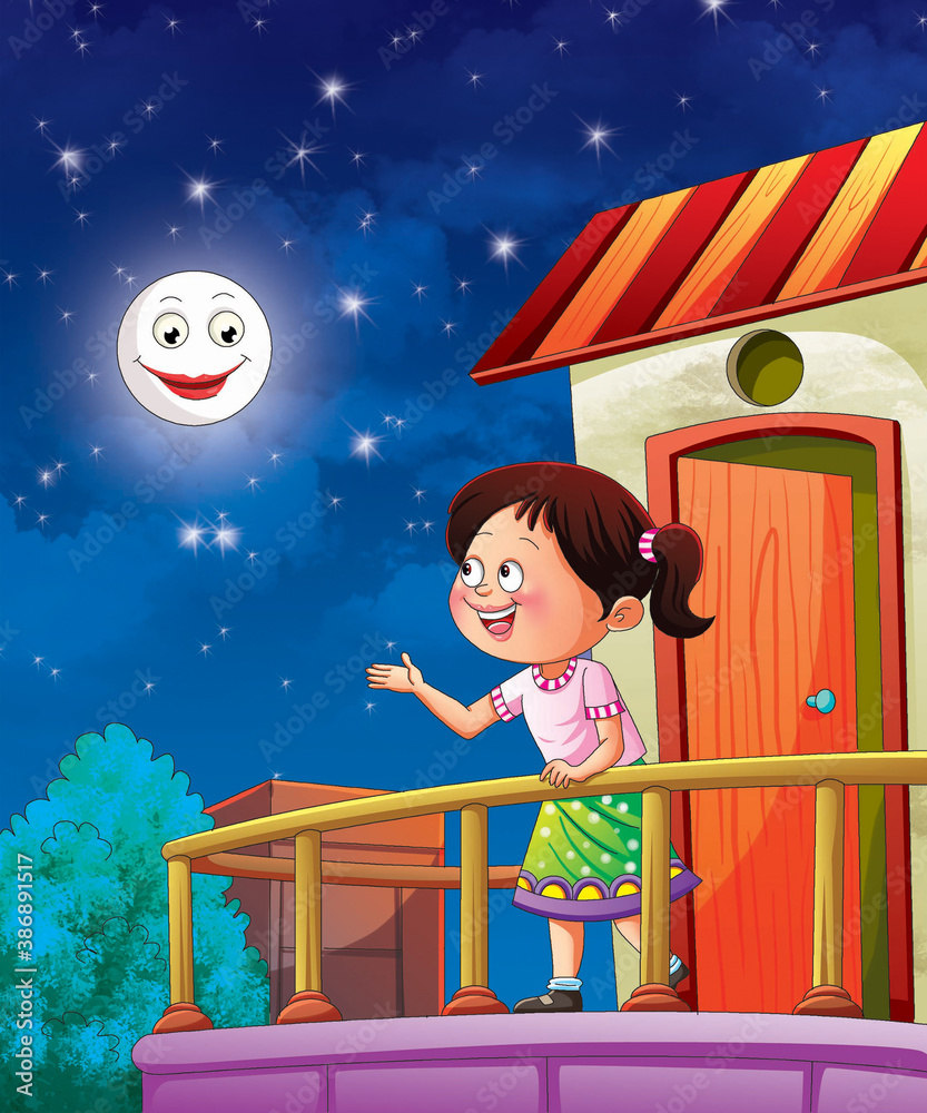 children see moon Stock Illustration | Adobe Stock