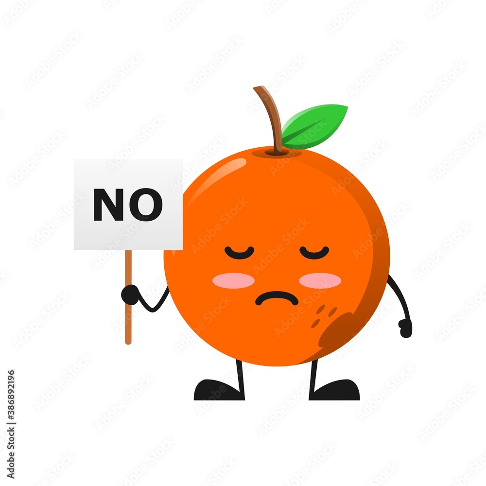 vector illustration of cute orange fruit mascot or character holding ...