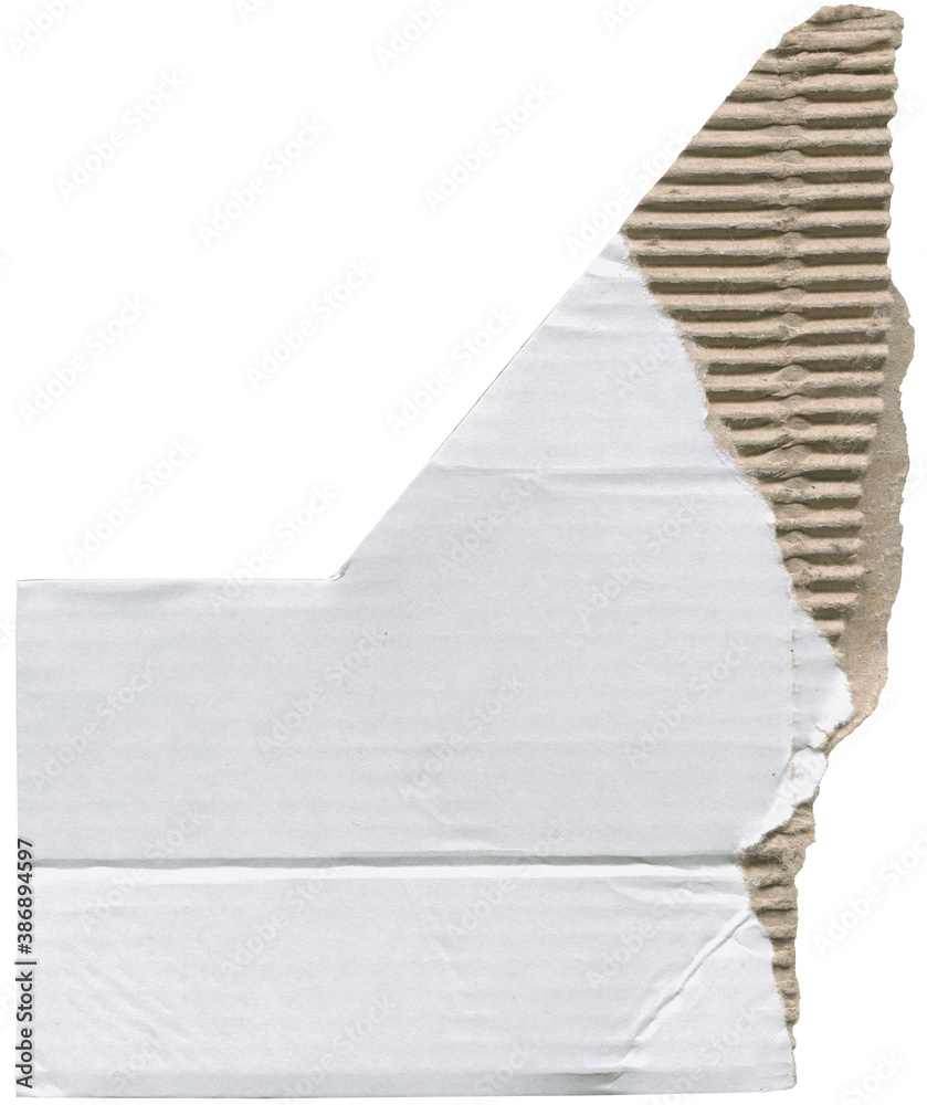 Close up of a light brown vintage torn sheet of carton. Cardboard paper ...