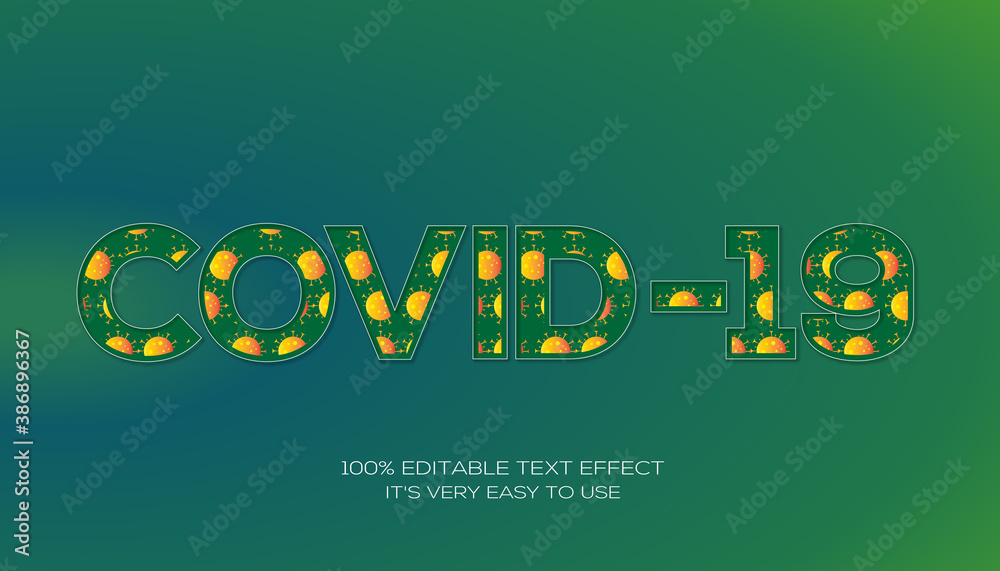 Covid-19 editable stylish text effect, Realistic 3d blood text effect ...