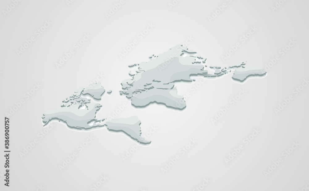 Isometric world map. Clean background Stock Vector | Adobe Stock