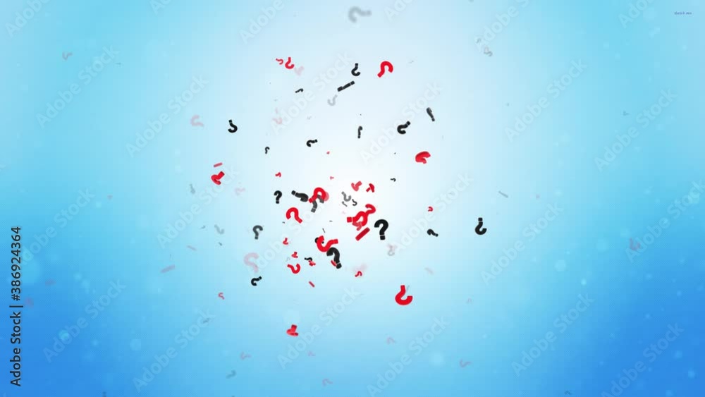 Blue question mark with blinking and motion graphics Loop animation ...