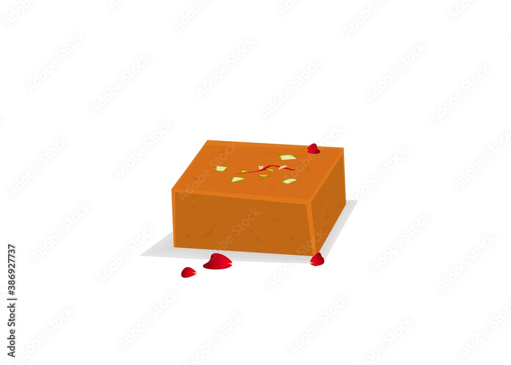 Barfi indian Sweet Dish Food Vector Stock Vector | Adobe Stock