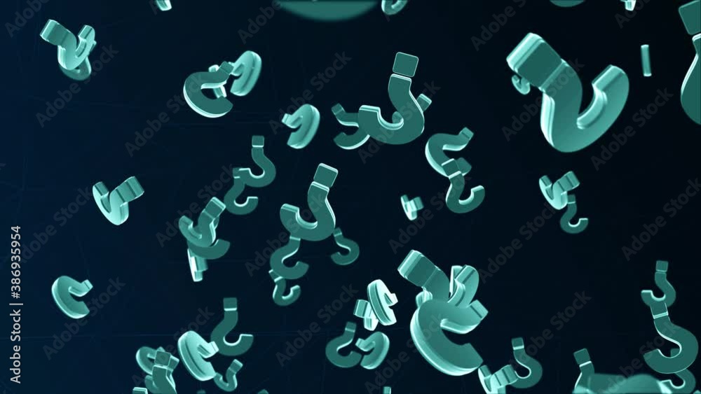 Question Marks Dynamic Animation 4K Falling Loop Background. 4K 3D For ...