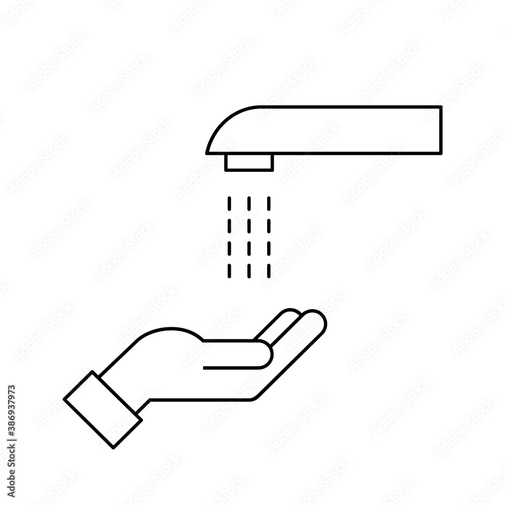 Automated touchless restroom faucet with sensor. No touch water tap ...