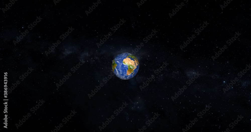 Beautiful green 3d earth on space. .front view of the earth from space ...