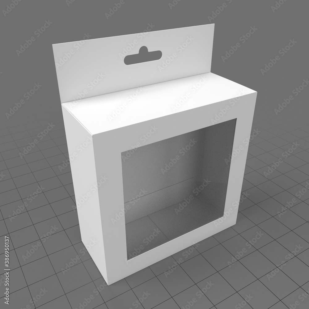 Hanging package with display window Stock 3D asset | Adobe Stock